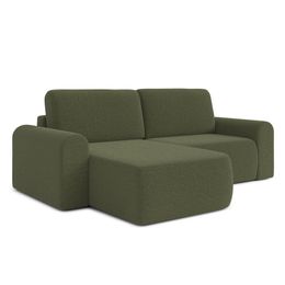 ECKSOFA L Form Otterton Olivgr&uuml;n 250/180/95 cm Links mit Schlaffunktion
