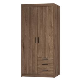 KLEIDERSCHRANK Storicos Eiche Lefkas 89,7/190,5/53 cm - 2T3S Modern mit Schubladen
