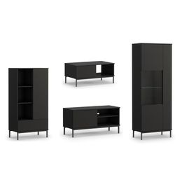 WOHNWAND Queba 1 Schwarz 240/190/60 cm Funktional Modern
