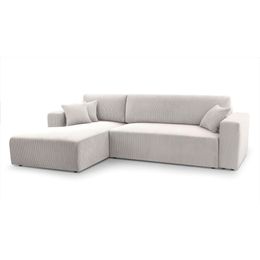 ECKSOFA L Form Catea Wei&szlig; 279/145/84 cm Links mit Schlaffunktion