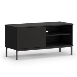LOWBOARD Queba 1T Schwarz 100/50/41 cm &ndash; TV Tisch schwarz modern