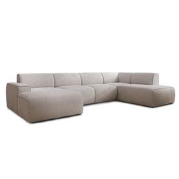 WOHNLANDSCHAFT Didim Creme 378/220/78 cm &ndash; gro&szlig;es Sofa stilvoll & bequem R