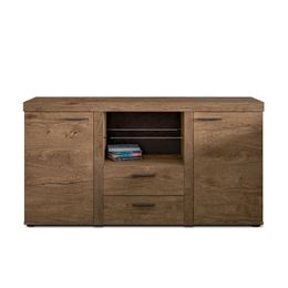 SIDEBOARD Spacoro 2F2S Eiche Lefkas 156,4/82/40,3 cm &ndash; Schubladenschrank Kommode Modern