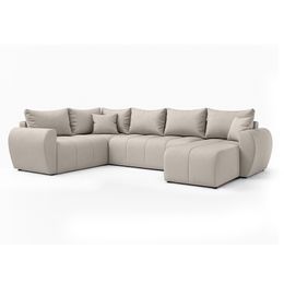WOHNLANDSCHAFT Malatya U Form MAX Beige 311/145/80 cm mit Schlaffunktion