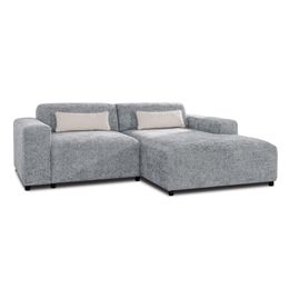 ECKSOFA L Form Jughlio Hellgrau 240/165/75 cm Rechts mit Schlaffunktion