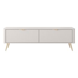LOWBOARD Vespasia 2T Beige 163,2/51/38 cm &ndash; Geriffelten Fronten