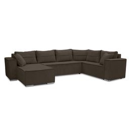WOHNLANDSCHAFT Lovere U Braun 314/217/90 cm &ndash; mit Schlaffunktion und Bettkasten