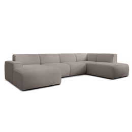 WOHNLANDSCHAFT Didim Beige 378/220/78 cm &ndash; gro&szlig;es Sofa stilvoll & bequem R