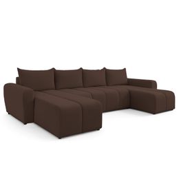 WOHNLANDSCHAFT Ferrande Braun 318/149/91 cm mit Schlaffunktion Bettkasten Modern