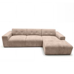 ECKSOFA L Form Corlu Braun 310/165/78 cm &ndash; stilvolle kleine Eckcouch Rechts