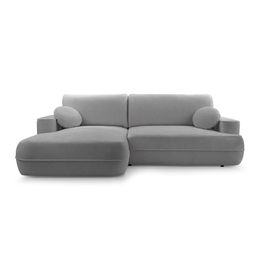 ECKCOUCH L Form Peoni Hellgrau 267/168/87 cm mit Schlaffunktion L