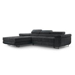ECKSOFA L Form Arborio Dunkelgrau 280/203/90 cm Links mit Schlaffunktion