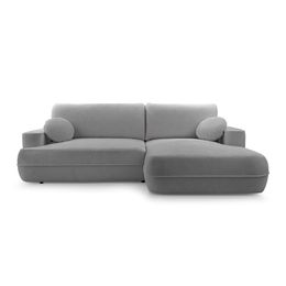 ECKCOUCH L Form Peoni Hellgrau 267/168/87 cm mit Schlaffunktion R