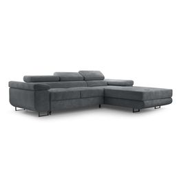 ECKSOFA L Form Arborio Dunkelgrau 280/203/90 cm Rechts mit Schlaffunktion