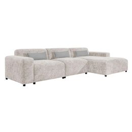 ECKSOFA L Form Jughlio Beige 331/165/75 cm Rechts mit Schlaffunktion