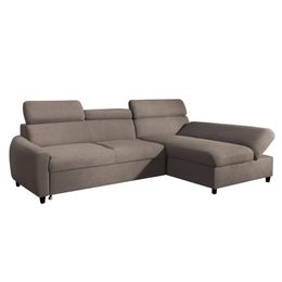 ECKSOFA L Form Olettio Mini Braun 260/170/96 cm Rechts mit Schlaffunktion
