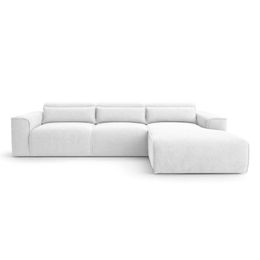 ECKSOFA L Form Ruyam Perlwei&szlig; 310/165/78 cm &ndash; Schlaffunktion Rechts