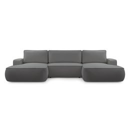 WOHNLANDSCHAFT Ablia Dunkelgrau 364/168/87 cm mit Schlaffunktion