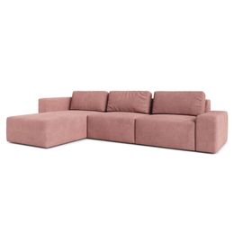 ECKSOFA L Form Arkleton Rosa 360/180/93 cm Links Stil & Komfort