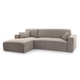 ECKSOFA L Form Catea Beige 279/145/84 cm Links mit Schlaffunktion