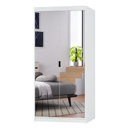 KLEIDERSCHRANK Storicos Wei&szlig; 89,7/190,5/53 cm - 2T Modern mit Spiegel