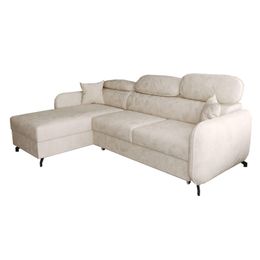 ECKSOFA L Form Ribella 5 Creme 265/180/100 cm Links mit Schlaffunktion