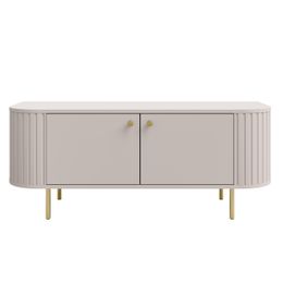 LOWBOARD Halay Beige, 2 T&uuml;ren Moderne Rillenstruktur 123 cm, mit runden Kanten