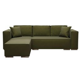 ECKSOFA L Form Vinoria Gr&uuml;n 255/180/82 cm Links mit Schlaffunktion