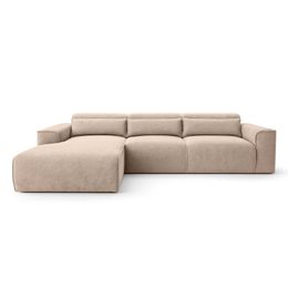 ECKSOFA L Form Ruyam Beige 310/165/78 cm &ndash; Schlaffunktion Links