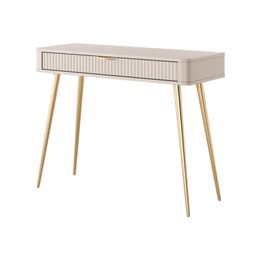KONSOLENTISCH Vespasia 1S Beige 100,2/78/38 cm &ndash; Geriffelten Fronten