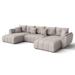 WOHNLANDSCHAFT Antalya Beige 382/190/91 cm &ndash; Sofa mit Bettfunktion