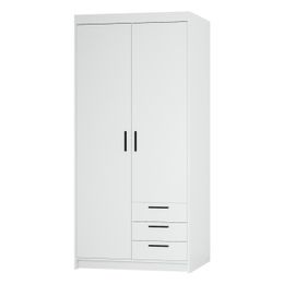 KLEIDERSCHRANK Storicos Wei&szlig; 89,7/190,5/53 cm - 2T3S Modern mit Schubladen
