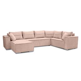WOHNLANDSCHAFT Lovere U Rosa 314/217/90 cm &ndash; mit Schlaffunktion und Bettkasten