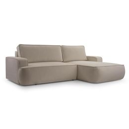 ECKSOFA L Form Ablia Beige 267/168/87 cm mit Schlaffunktion R