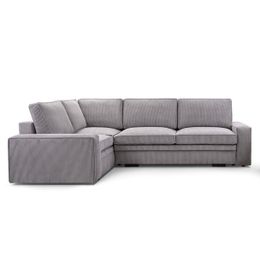 ECKSOFA L Form Treville Grau 296/196/94 cm &ndash; Links, mit Bettkasten und Schlaffunktion