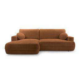 ECKCOUCH L Form Peoni Kupferfarbe 267/168/87 cm mit Schlaffunktion L