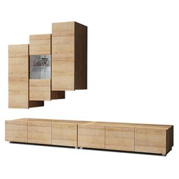 WOHNWAND Kossana 11 Goldene Eiche 300/142/43 cm Design