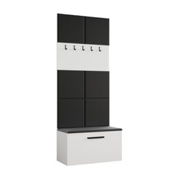 GARDEROBENSCHRANK Rosanno I Wei&szlig; 80,6/204/40 cm &ndash; Modern, mit Kleiderhaken