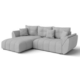 ECKSOFA L Form Verciani Hellgrau 280/190/91 cm mit Schlaffunktion