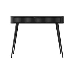 KONSOLENTISCH Vespasia 1S Schwarz 100,2/78/38 cm &ndash; Geriffelten Fronten