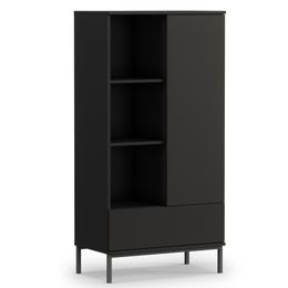 REGAL Queba 1T 1S Schwarz 70/140/41 cm &ndash; Standregal schwarz modern