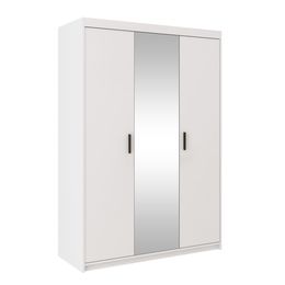 KLEIDERSCHRANK Storicos Wei&szlig; 133/190,5/53 cm - Modern mit Spiegel 3-t&uuml;rig