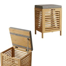 W&auml;schekorb, Beige, Naturmaterialien, 35x53x35 cm, Ordnen & Aufbewahren, W&auml;schek&ouml;rbe & Tonnen