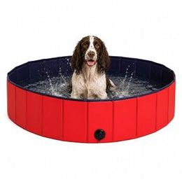 Lionto 120 cm Hundepool mit Ablassventil - faltbar