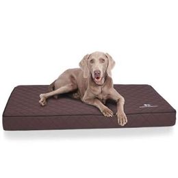 Knuffelwuff Orthop&auml;dische Hundematte Juna aus laser-gestepptem Kunstleder braun XXXL
