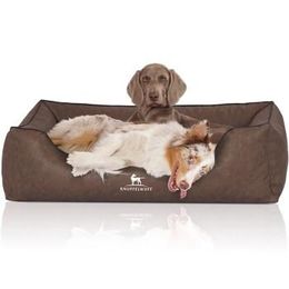 Knuffelwuff Hundebett Henderson aus marmoriertem Kunstleder braun XXXL