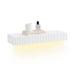 sobuy Schweberegal, Wei&szlig;, Holzwerkstoff, 60x8x20 cm, Wohnzimmer, Regale, Wandregale