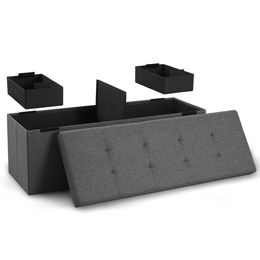 Blumtal Sitzbank, Dunkelgrau, Kunststoff, 38x38x110 cm, Esszimmer, B&auml;nke, Sitzb&auml;nke