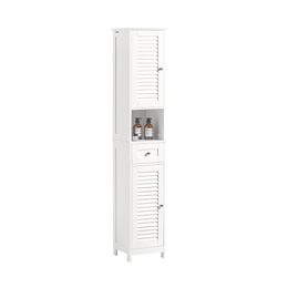 sobuy Hochschrank, Wei&szlig;, Holzwerkstoff, 32x170x30 cm, Badezimmer, Badezimmerschr&auml;nke, Hochschr&auml;nke