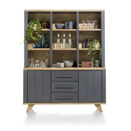 Henders & Hazel Jardin Buffet 39907-ANT, Eiche Railway brown furniert, Akzent: Anthrazit, ca.159x200x45 cm